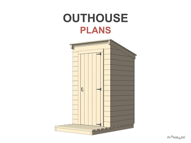 Outhouse Plans for Cabin & Off-grid Living - DIY Outhouse Building With ...