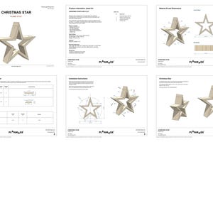 Wooden Christmas Star Plans 14x3 in - DIY PDF Download - Etsy