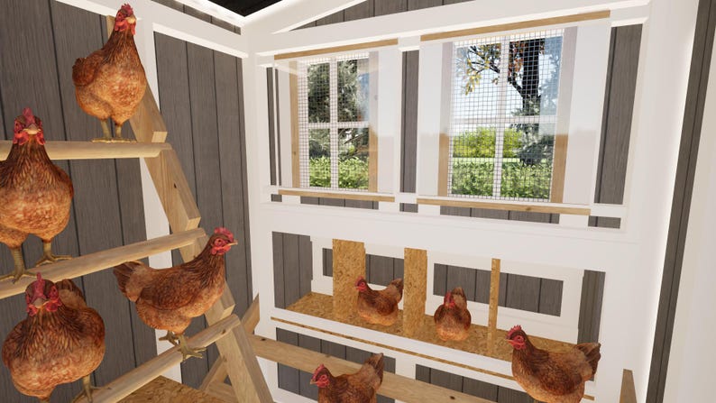 Walk-in Chicken Coop Plans 6x19 for 12 Chickens - Pen Plans PDF Digital ...