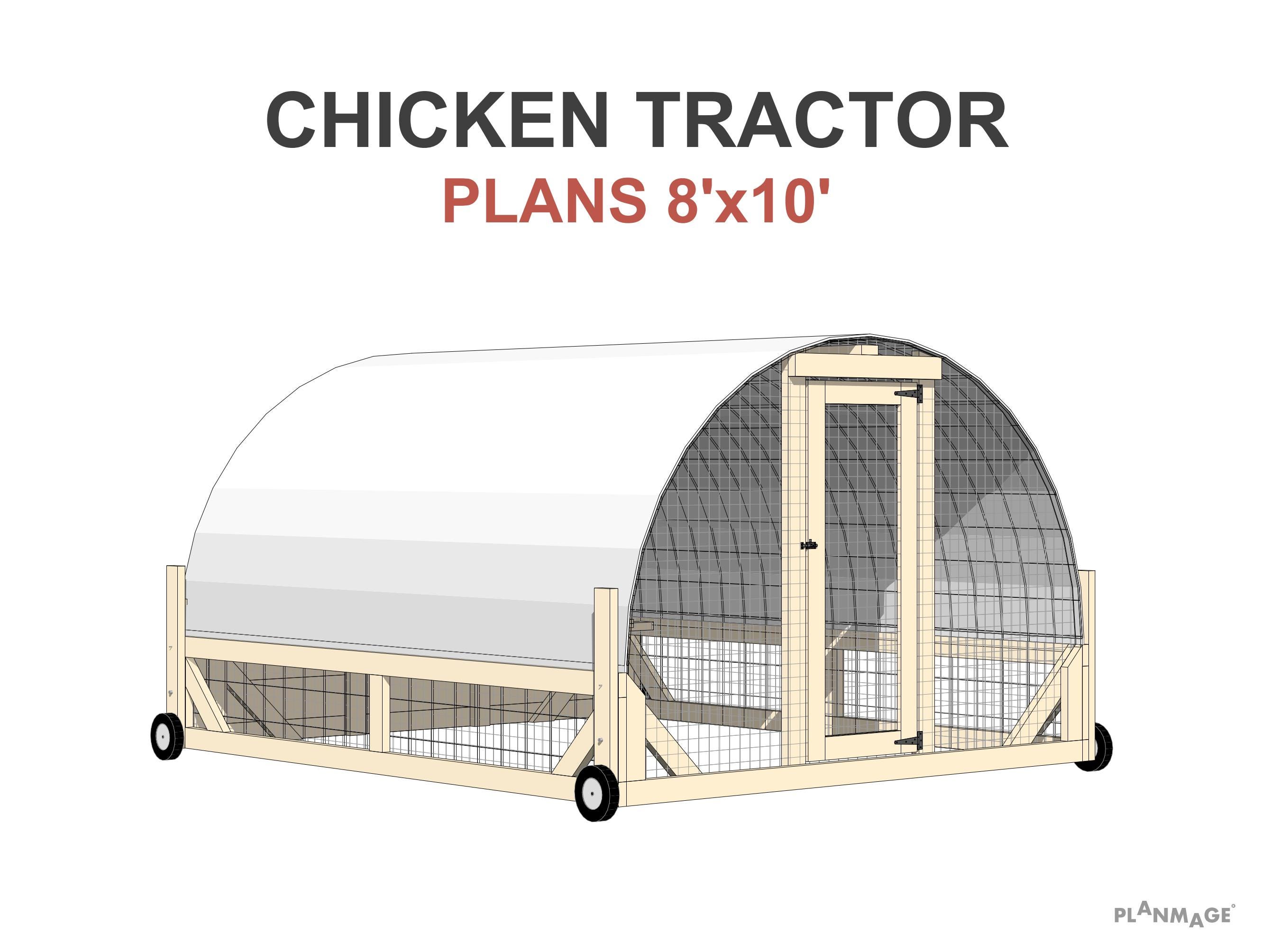Chicken Tractor Plans 8x10 - DIY Mobile Hoop Coop PDF Download Backyard ...