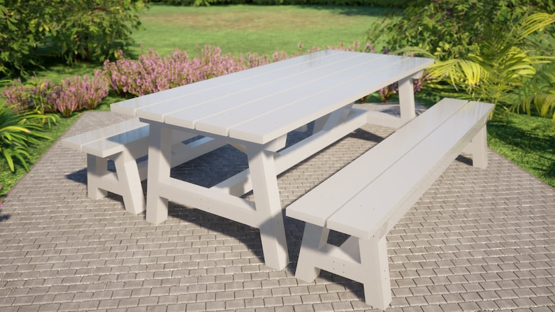 Farm Picnic Table Plans: Metric DIY Outdoor Table Set (PDF Pattern) - Etsy