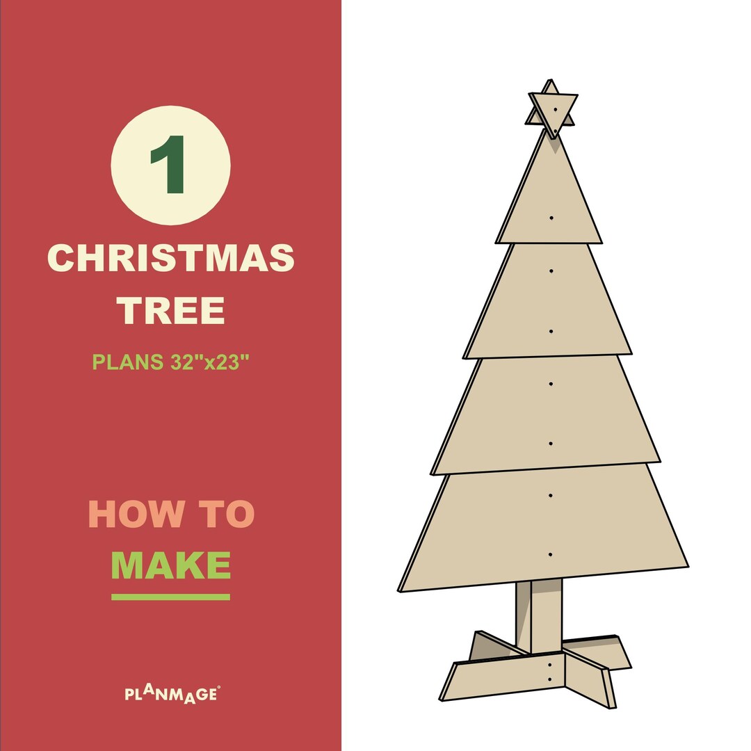 Wooden Christmas Tree Plans 32x23 in - DIY PDF Download - Etsy