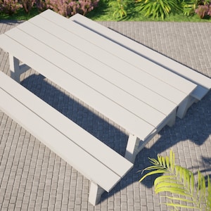 Farm Picnic Table Plans 244x99 Cm - Metric DIY Outdoor Table Set Plans ...