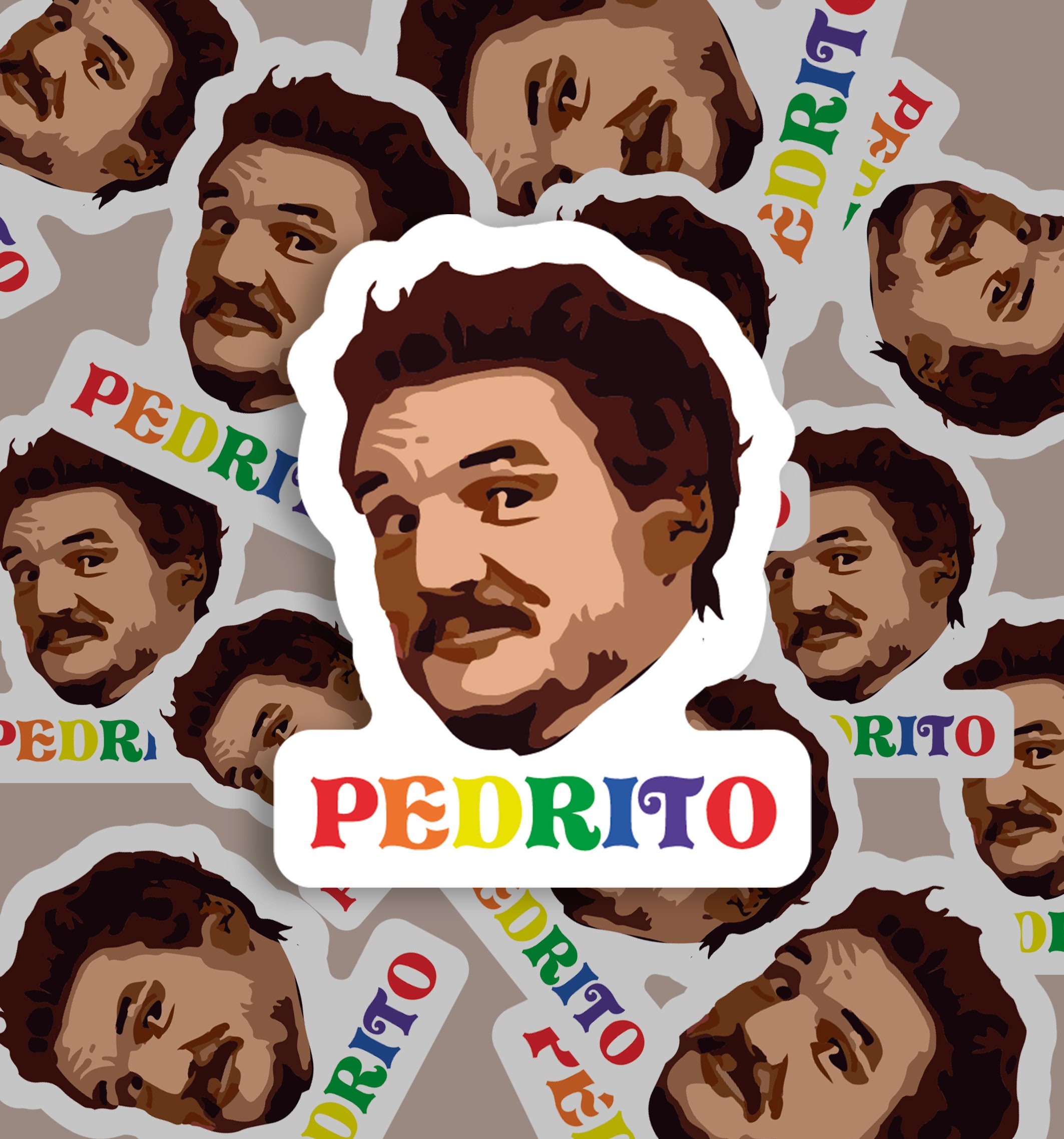 Pedro Pascal Sticker, Pedrito, Rainbow - Etsy