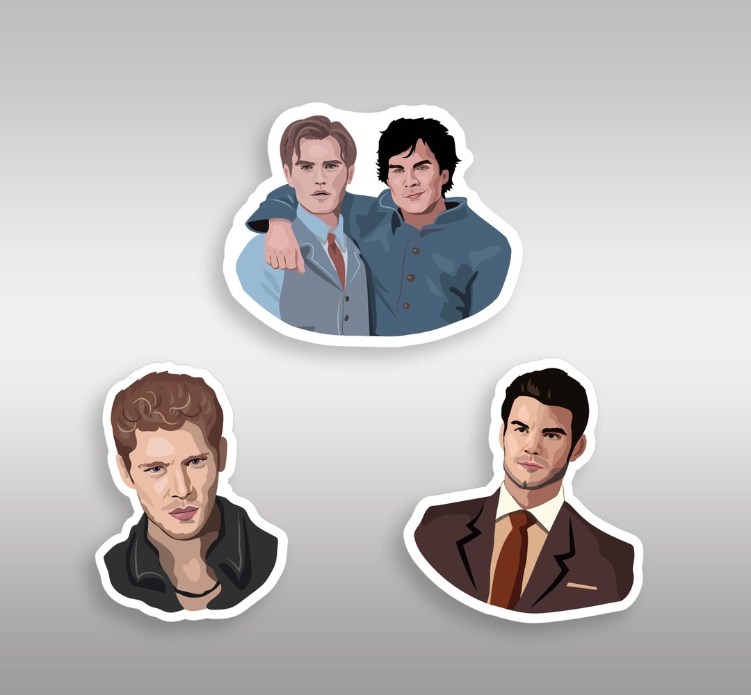 TVD Male Cast Sticker Pack, the Vampire Diaries, Klaus, Damon, Stefan ...