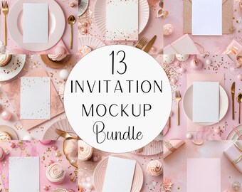 Mockup Invite Mockup Invitation Flat Lay Birthday Invitation Mockup ...