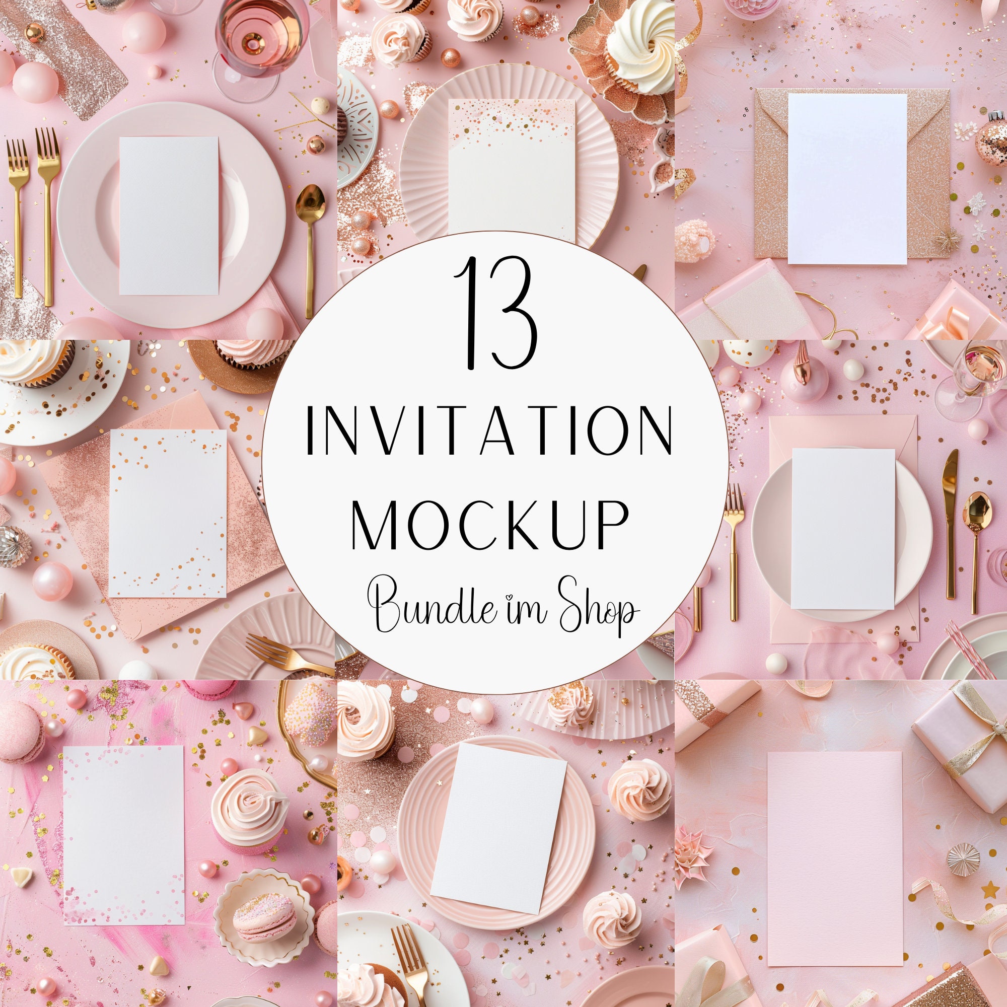 Mockup Invite Mockup Invitation Flat Lay Birthday Invitation Mockup ...