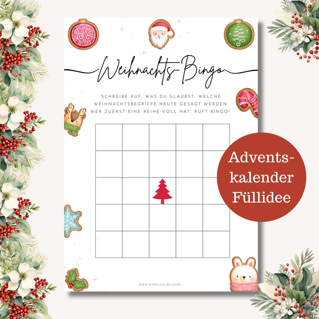 Christmas Game christmas Bingo for the Christmas Season or as an Advent ...