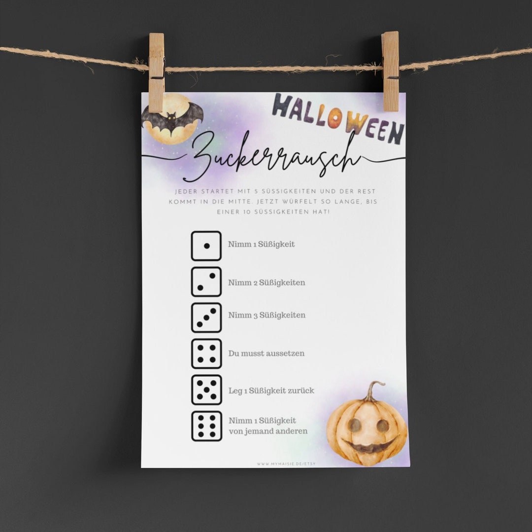 Party Games Halloween Halloween Game sugar Rush A Dice Game for ...