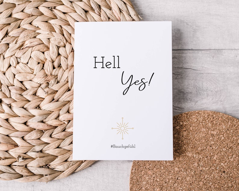 Karte "Hell Yes!" | Human Design Generator Bauchgefühl | Grußkarte ...