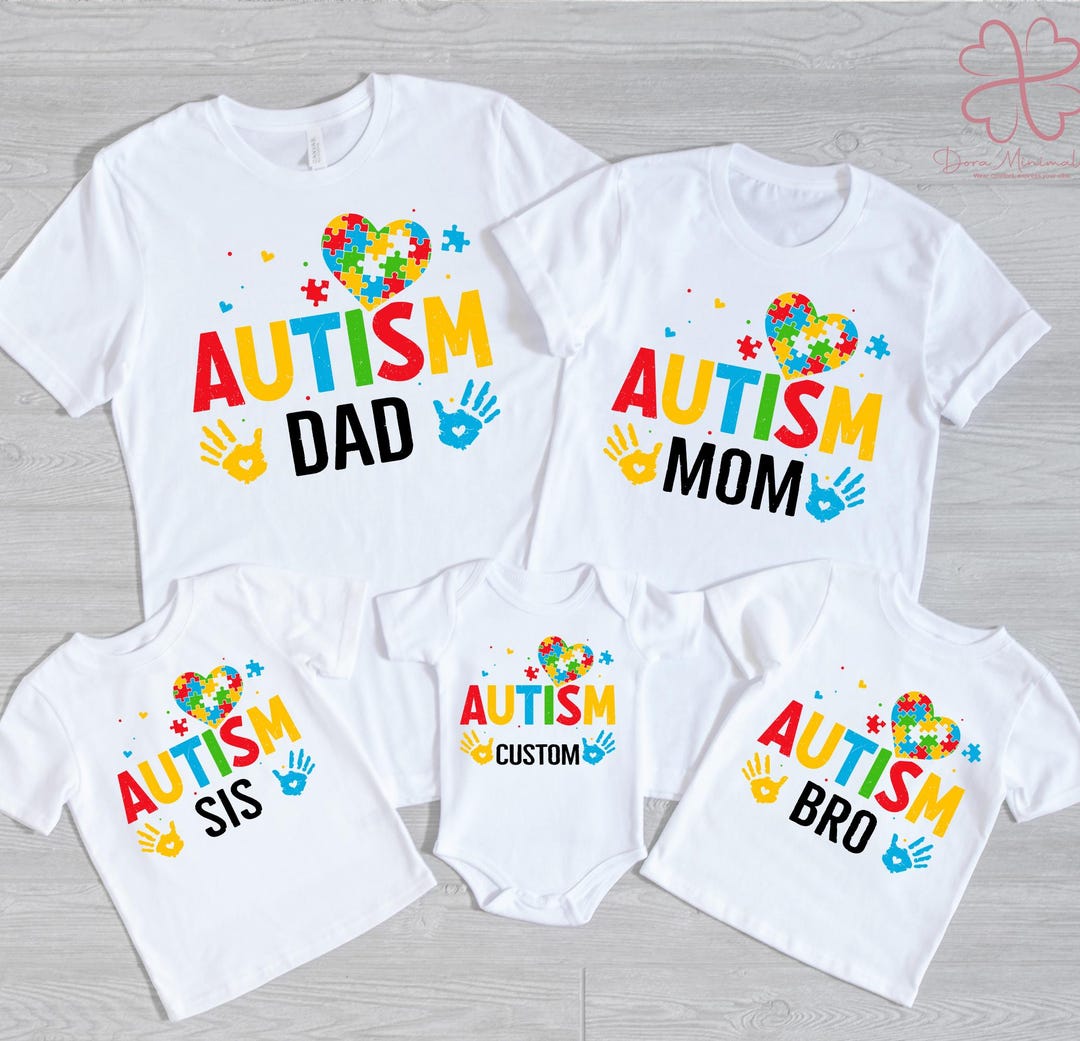 Personalized Autism Custom Mom Baby Onsie, Autism Awareness Family Baby ...