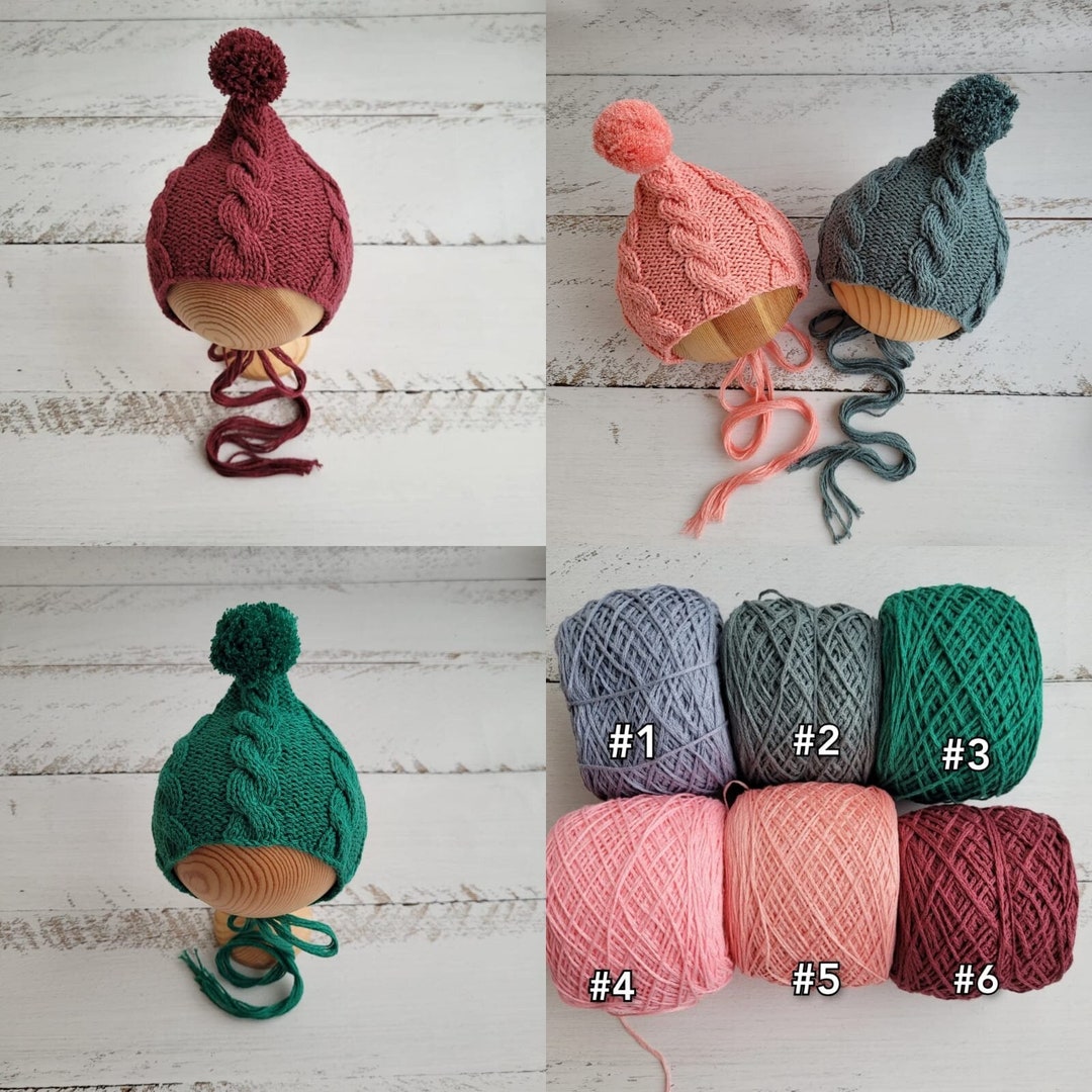 6 COLORS Pixie Newborn Bonnet, Baby Photo Props. - Etsy