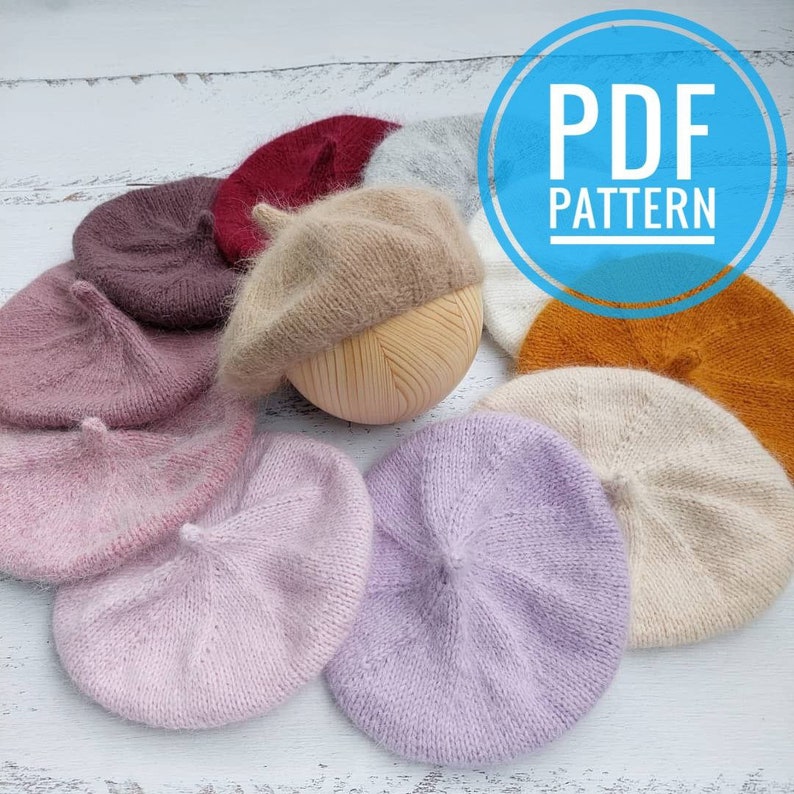 Newborn Beret Knitting Pattern: Angora Bonnet Tutorial (PDF Pattern) - Etsy