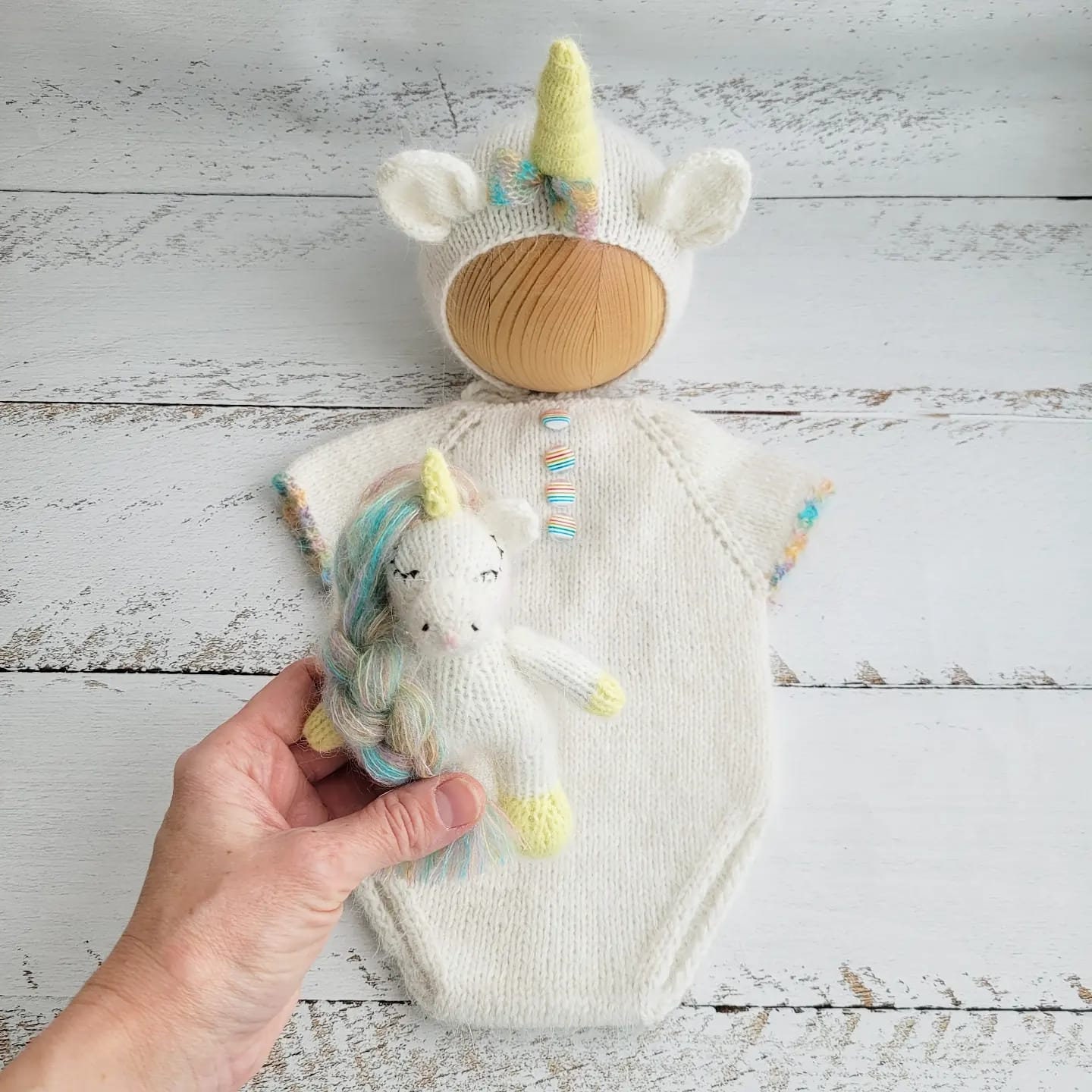 Unicorn Bonnet Romper Wrap Toy. Rainbow Outfit. Newborn - Etsy