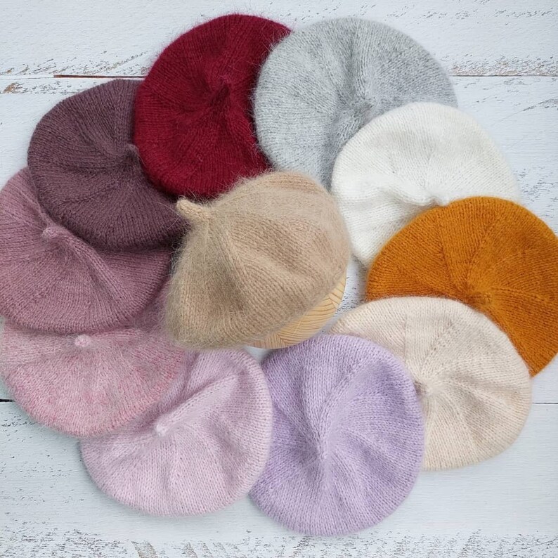 Newborn Beret Knitting Pattern: Angora Bonnet Tutorial (PDF Pattern) - Etsy
