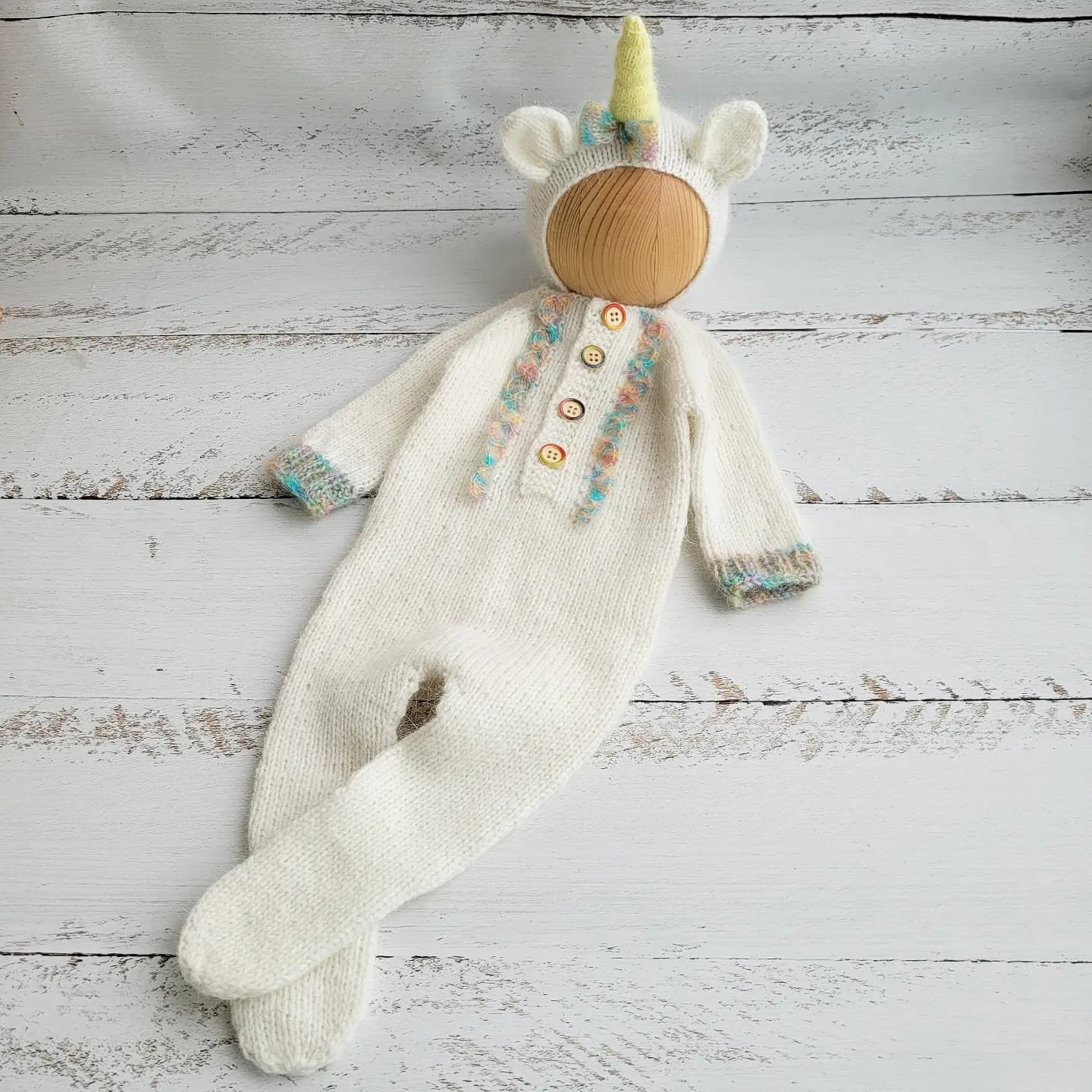 Unicorn Bonnet Romper Wrap Toy. Rainbow Outfit. Newborn - Etsy