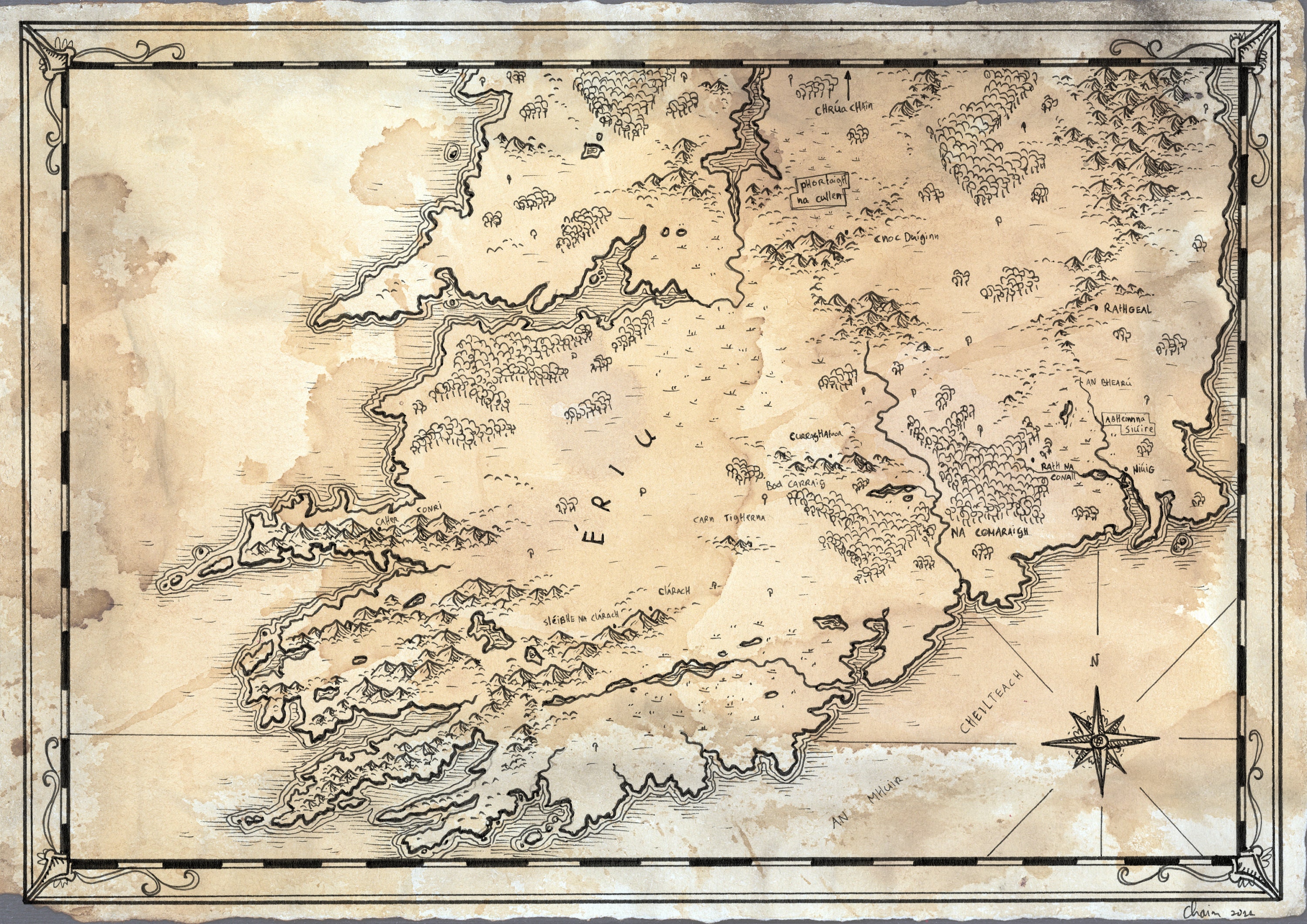 Custom Illustrated Fantasy Book Map Fantasy Village City Map Custom ...