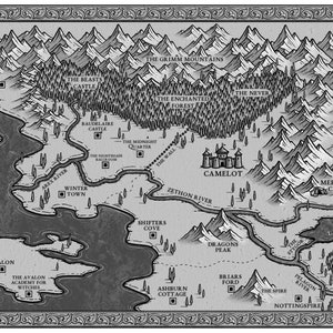 Custom Illustrated Fantasy Book Map Fantasy Village City Map Custom ...