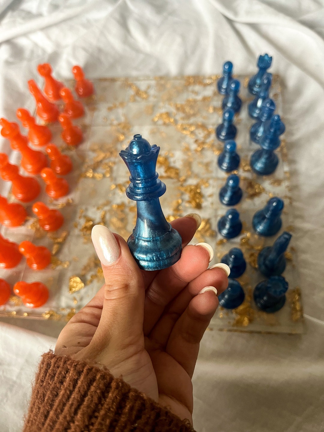 Customisable Chessboard - Resin Chess Set - Handmade Chess Board - Gift ...
