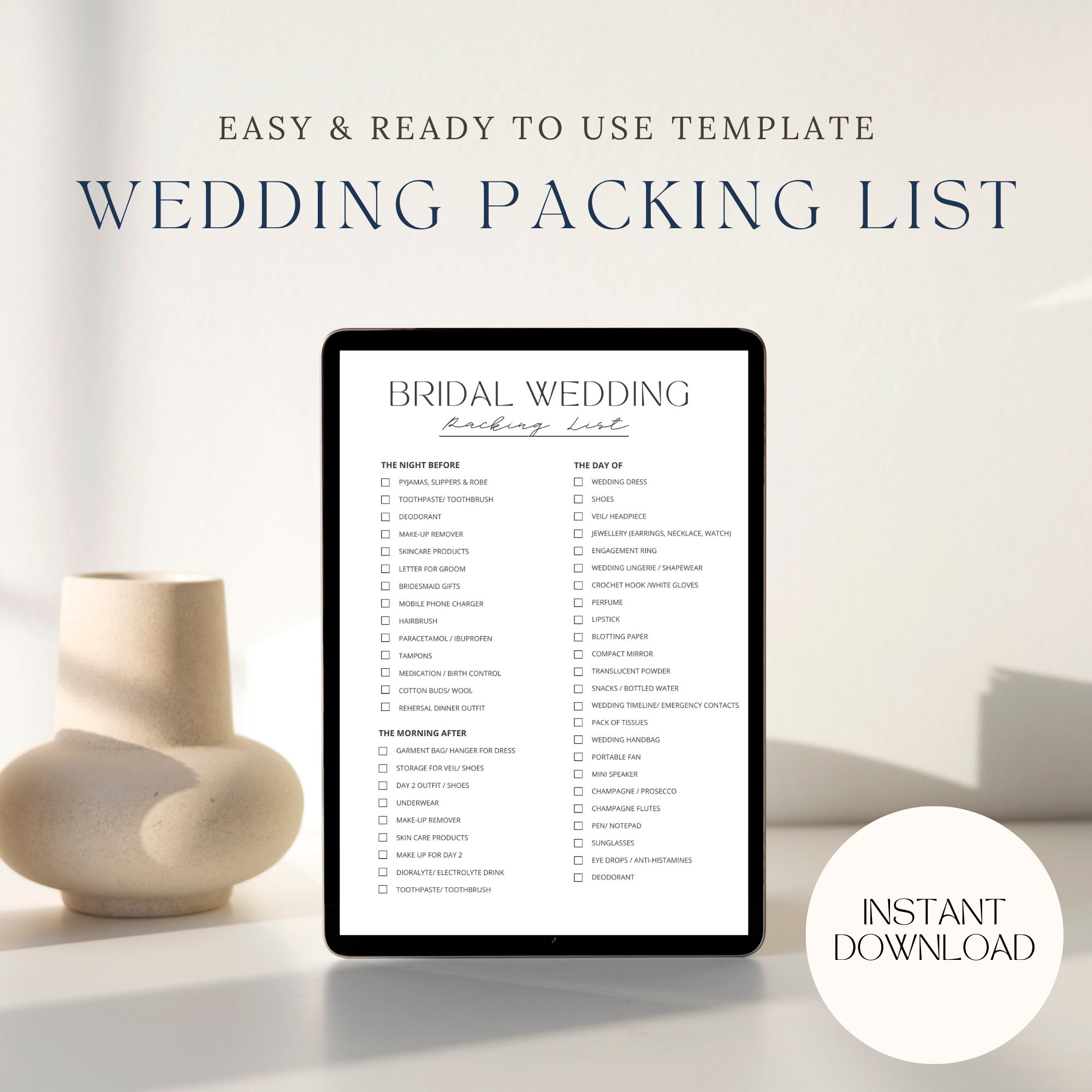 The Ultimate Wedding Packing List - Etsy