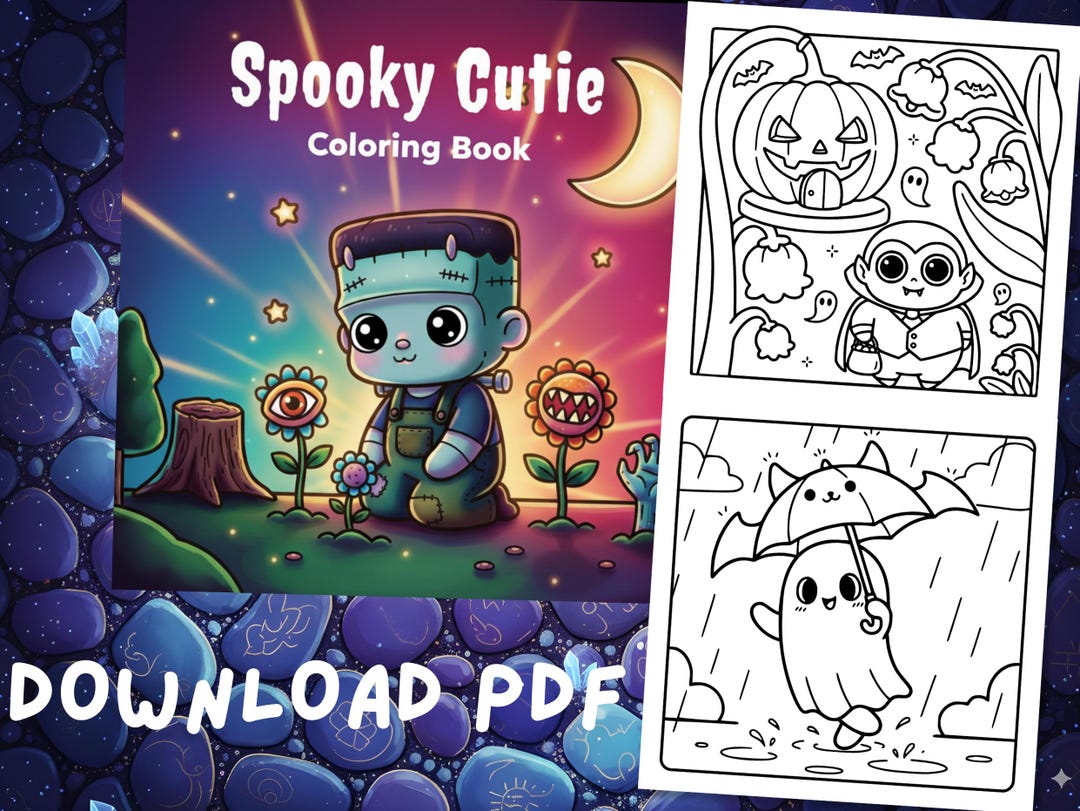 Spooky Cutie Coloring Book, 25 Printable Designs (PDF) - Etsy