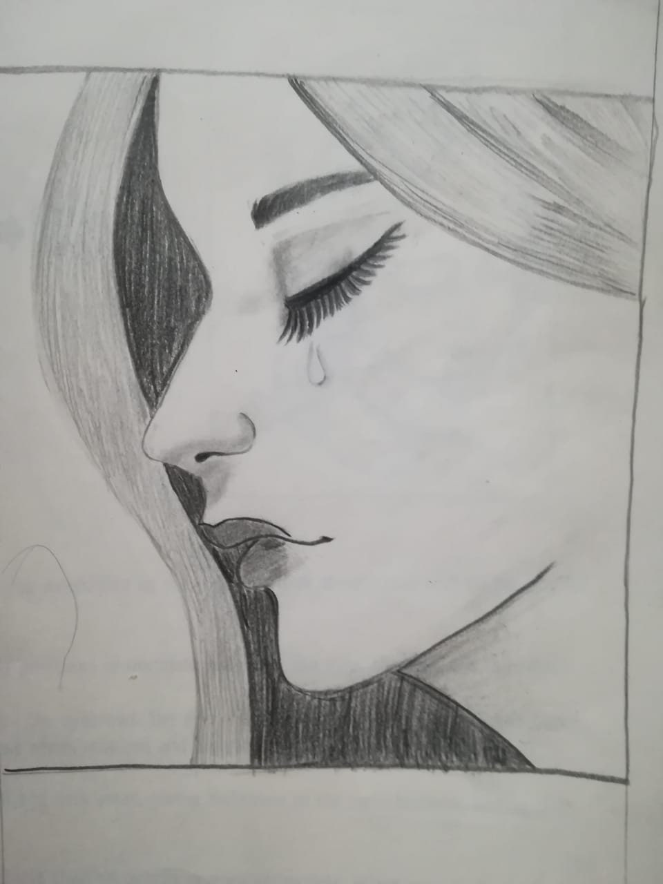 Sad Girl Pencil Drawing