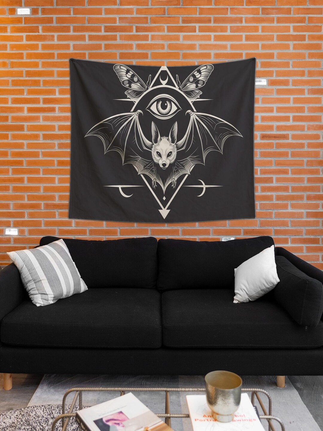 Gothic Vampire Bat Wall Tapestry – Dark Gothic Wall Hanging for Bedroom ...