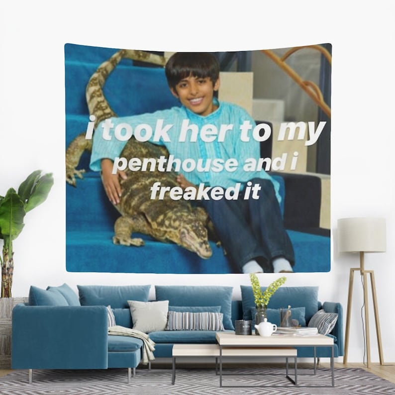 I Took Her to My Penthouse Tapestry, Meme Wall Tapestries, Hostel Dorm ...