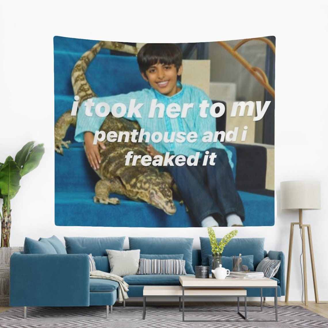 I Took Her to My Penthouse Tapestry, Meme Wall Tapestries, Hostel Dorm ...