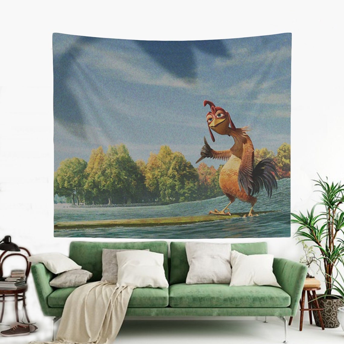 Chicken Joe Tapestry, Hostel Dorm Decor, Funny Wall Hanging, Meme ...