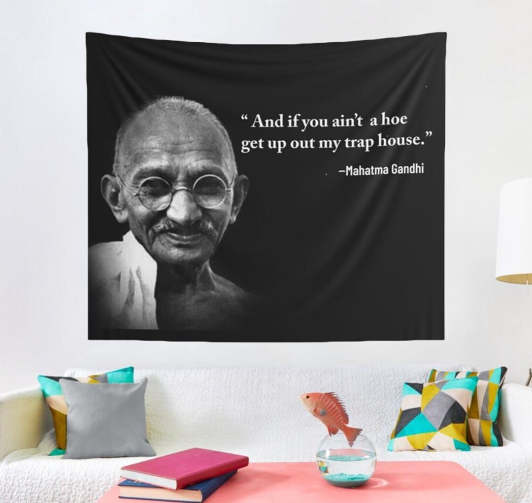 Chief Gandhi Flag Tapestry, Funny Gandhi Tapestry, Mahatma Gandhi Wall ...