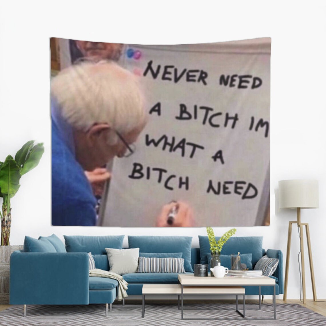 Never Need A Bitch Im What A Bitch Needs Tapestry, Hostel Dorm Decor ...