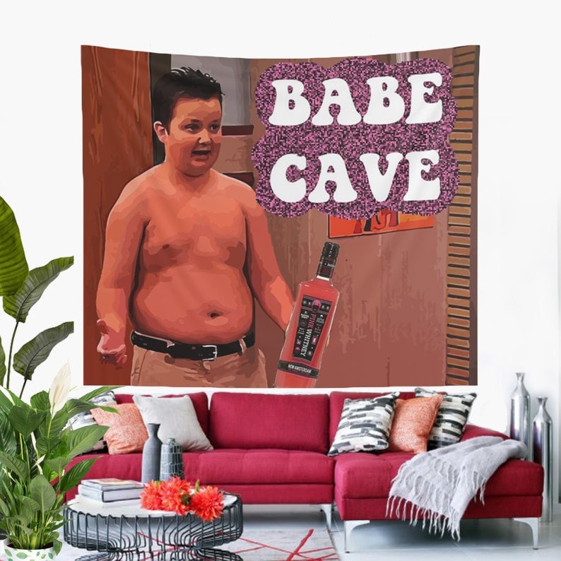 Gibby Babe Cave Tapestry, Party College Room & Hostel Dorm Decor, Funny Meme Tapestries, Funny ...
