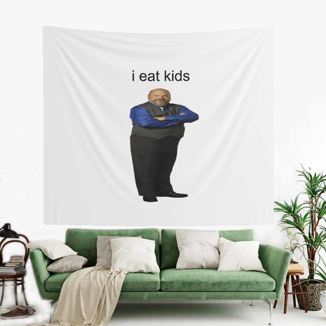 Bertram Eats Kids Tapestry, Wall Tapestry, Hostel Dorm Decor, Funny ...