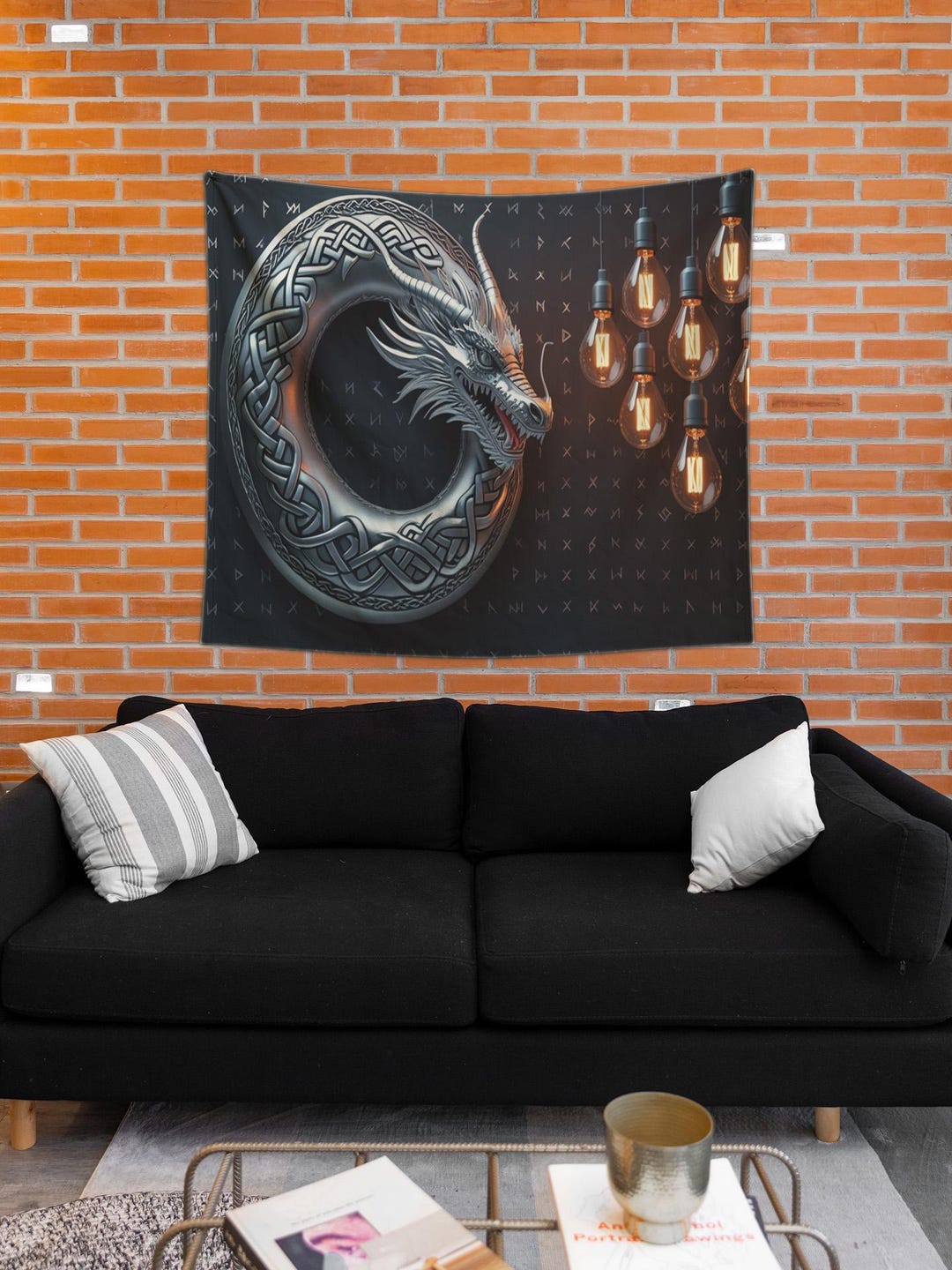 Viking Rune Wall Tapestry – Norse Nordic Wall Hanging Gift for Bedroom ...