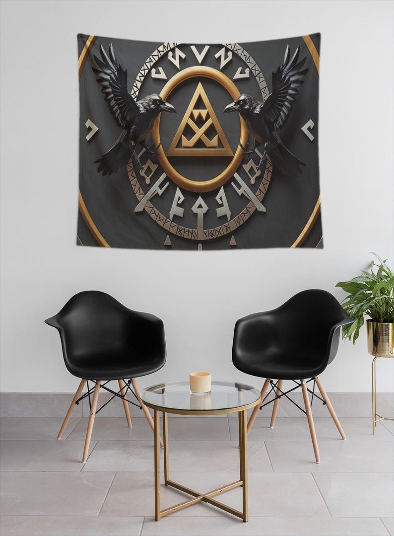Viking Raven Wall Tapestry – Norse Mythology Wall Hanging Gift for ...