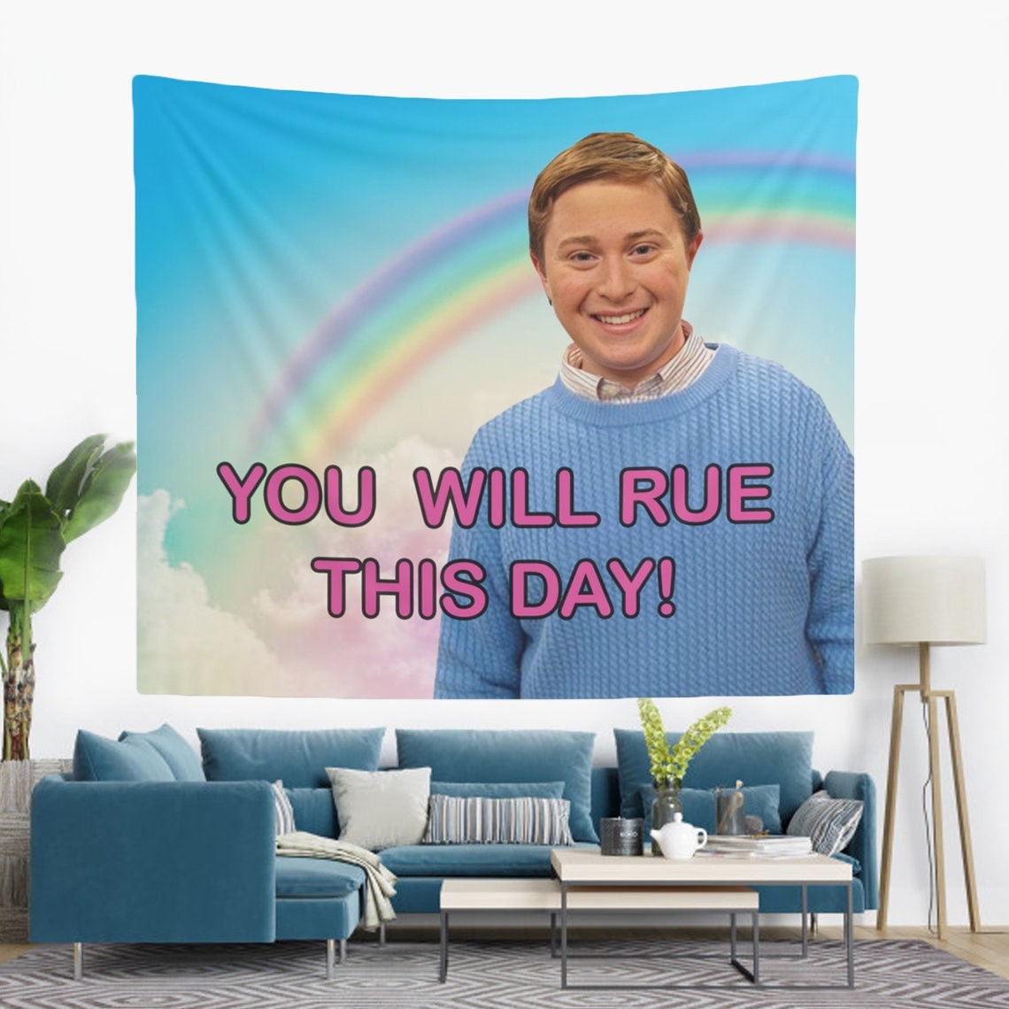 Nevel Papperman Rue This Day Meme Tapestry, Hostel Dorm Decor, Nevel ...
