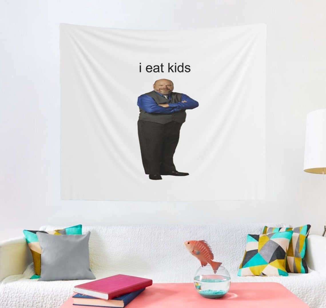 Bertram Eats Kids Tapestry, Wall Tapestry, Hostel Dorm Decor, Funny ...