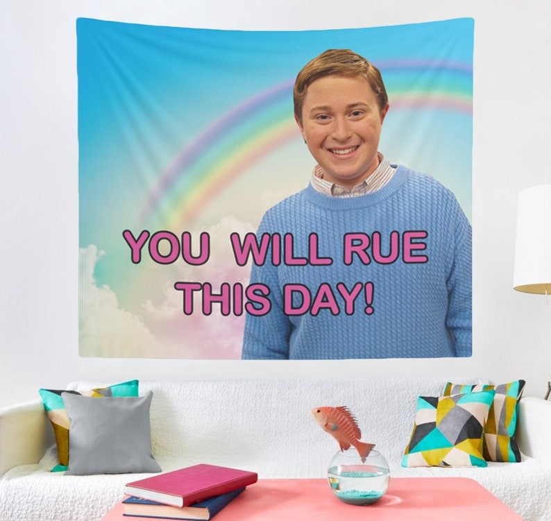 Nevel Papperman Rue This Day Meme Tapestry, Hostel Dorm Decor, Nevel ...