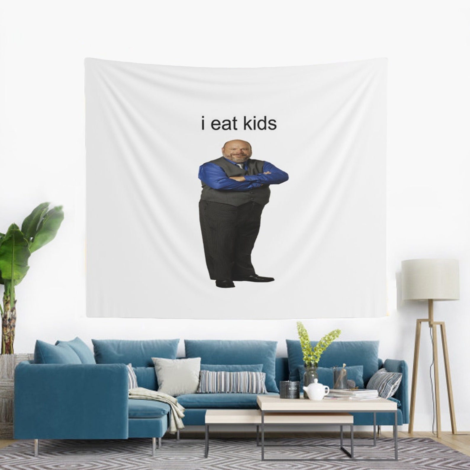 Bertram Eats Kids Tapestry, Wall Tapestry, Hostel Dorm Decor, Funny ...