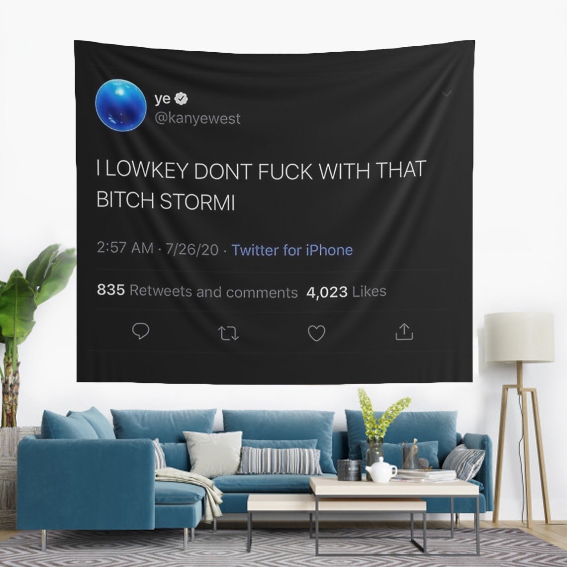 Kanye Tweet Wall Tapestry, Hostel Dorm Decor, Funny Kanye Tweet Flag ...