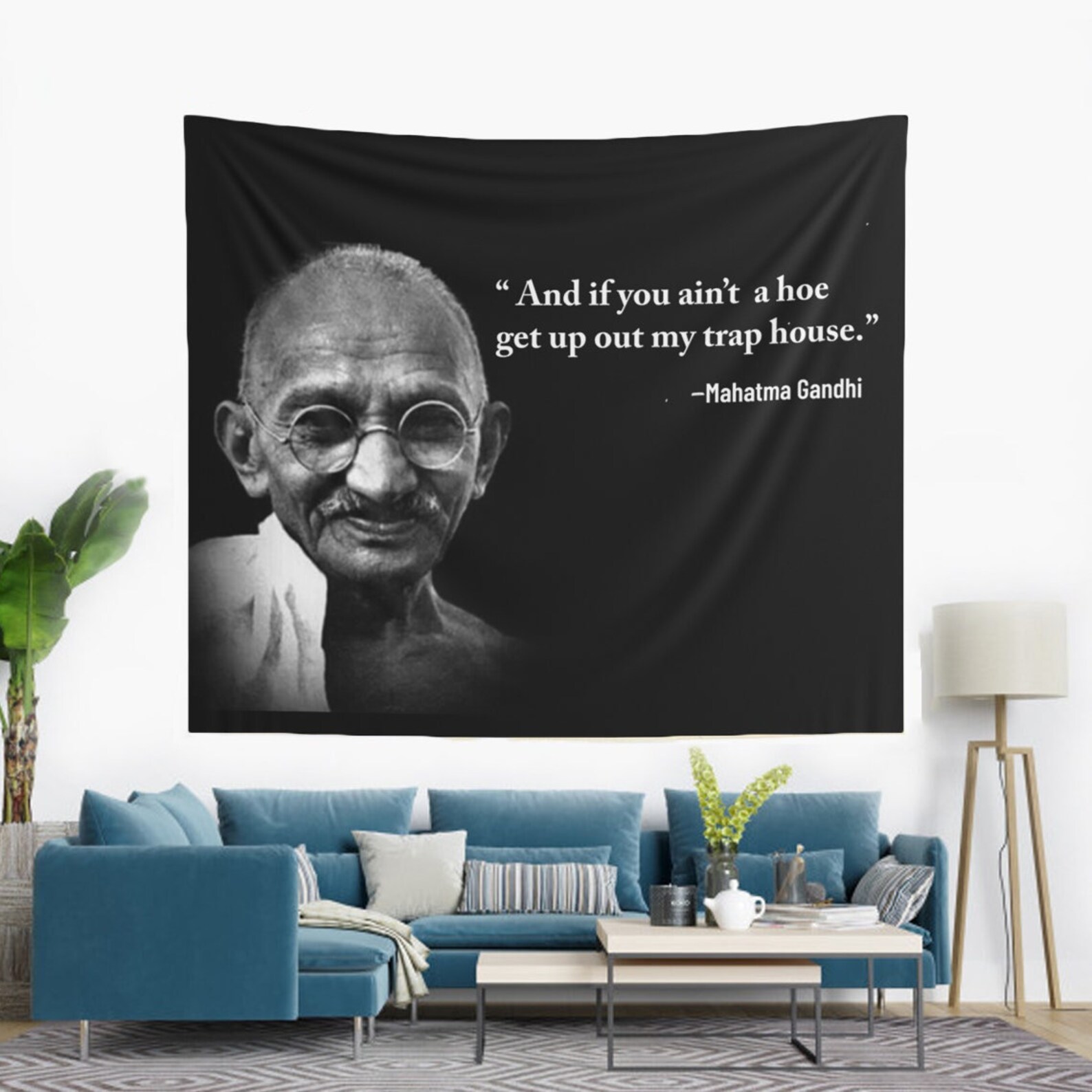 Chief Gandhi Flag Tapestry, Funny Gandhi Tapestry, Mahatma Gandhi Wall ...