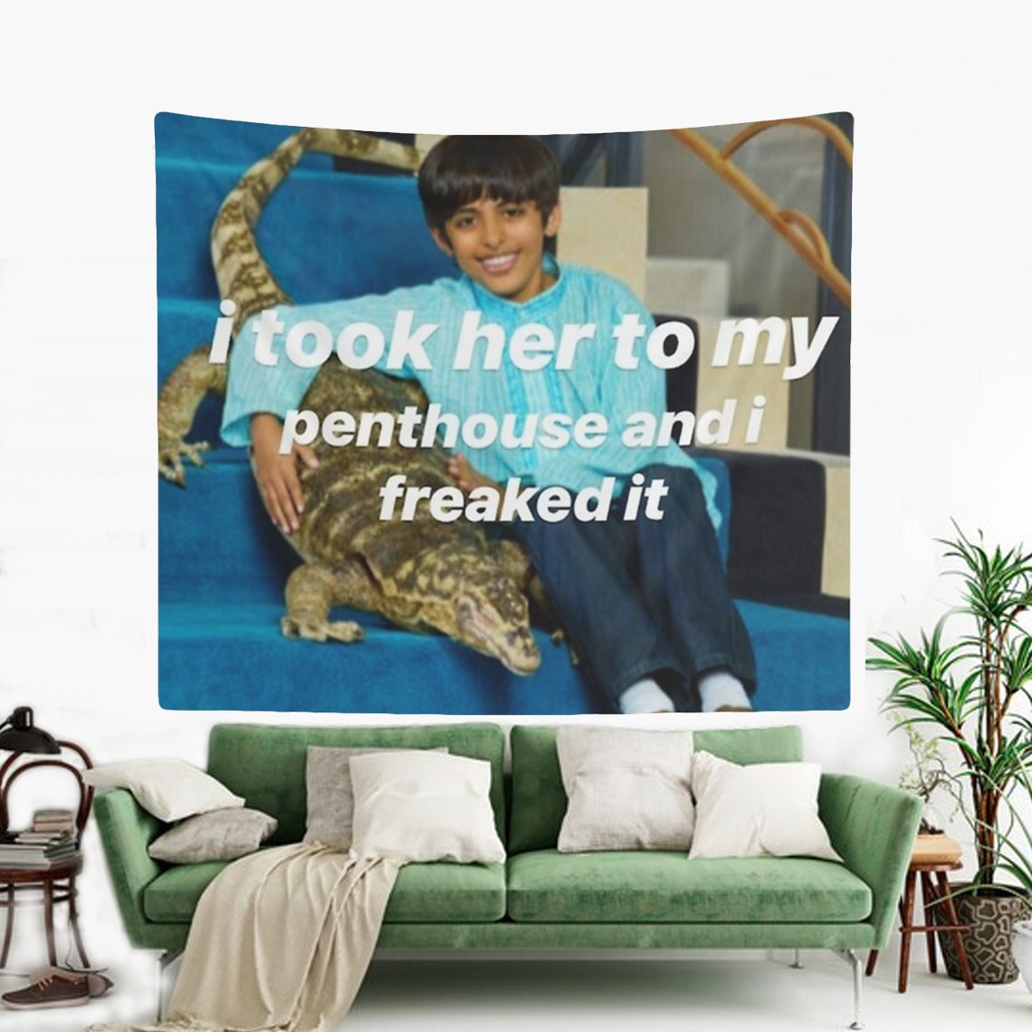 I Took Her to My Penthouse Tapestry, Meme Wall Tapestries, Hostel Dorm ...