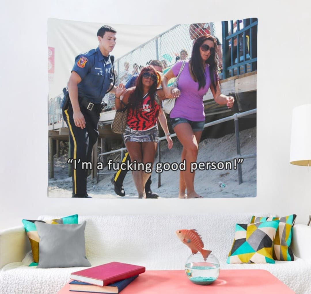 Snooki Getting Arrested Wall Tapestry, Hostel Dorm & College Room Decor ...