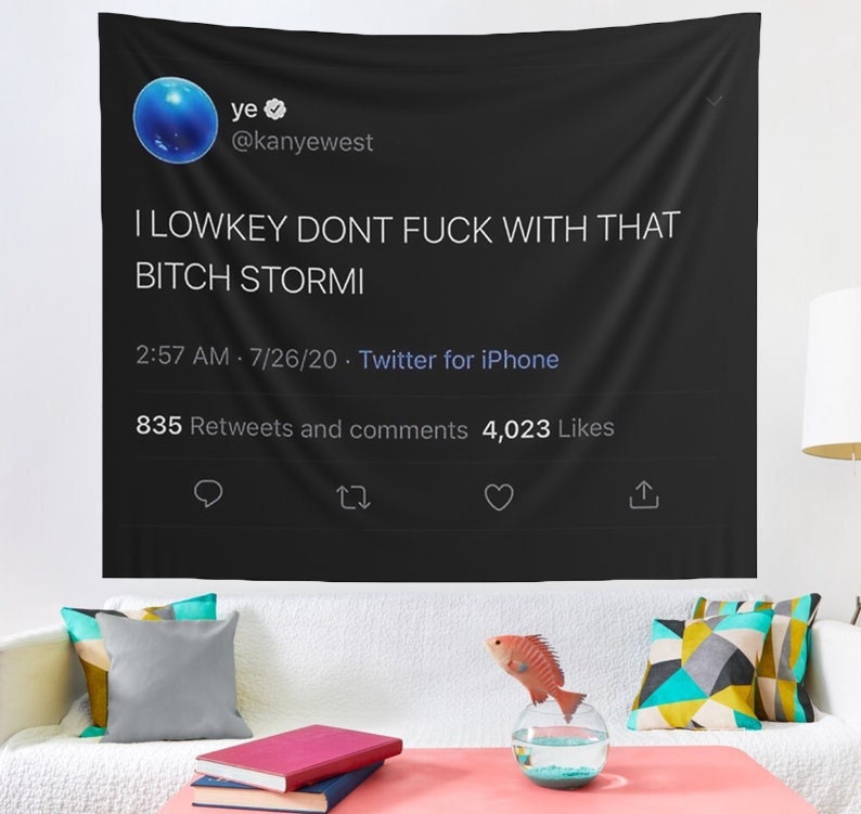 Kanye Tweet Wall Tapestry, Hostel Dorm Decor, Funny Kanye Tweet Flag ...