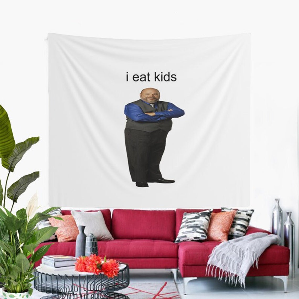 Bertram Eats Kids Tapestry, Wall Tapestry, Hostel Dorm Decor, Funny ...