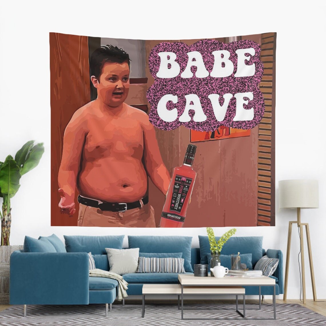 Gibby Babe Cave Tapestry, Party College Room & Hostel Dorm Decor, Funny Meme Tapestries, Funny ...
