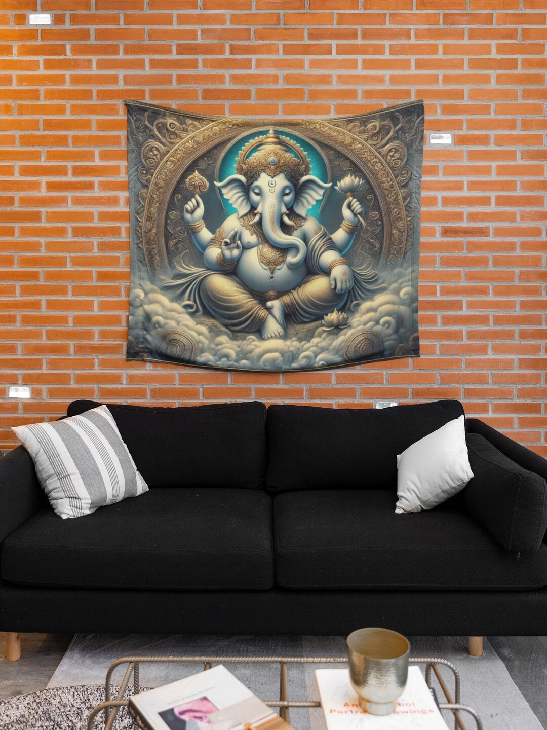 Hindu God Ganesha Tapestry – Spiritual Wall Hanging for Bedroom Dorm ...