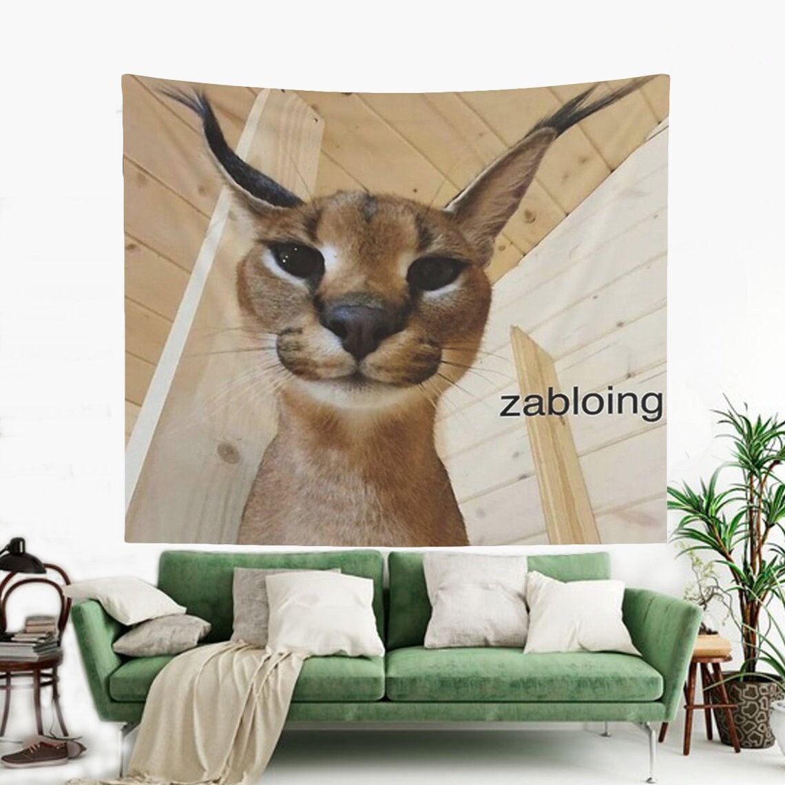 Zabloing Floppa Meme Wall Tapestry Big Floppa Tapestry - Etsy