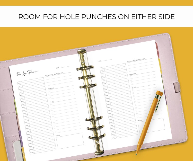 24 Hour Daily Planner Printable Daily to Do List for Work / - Etsy